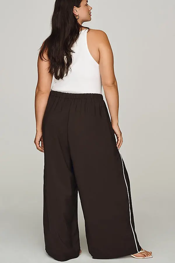 Maeve Silky Track Pants With Contrast Side Stripes