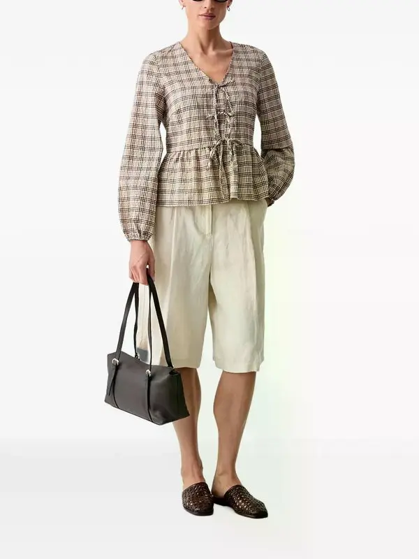 Marc O'polo Check-pattern Peplum Blouse