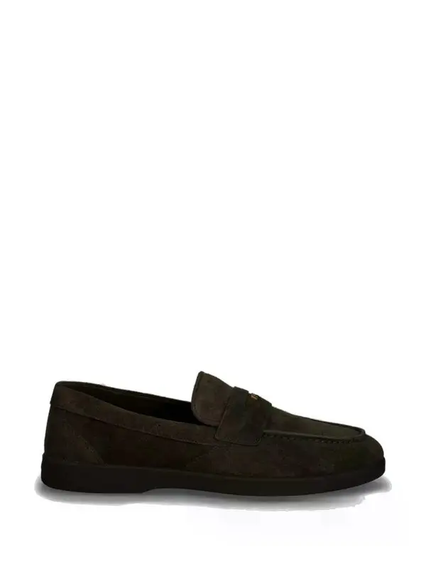 Michael Kors Logo Plaque Suede Loafers - Brown