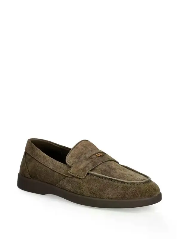 Michael Kors Logo Plaque Suede Loafers