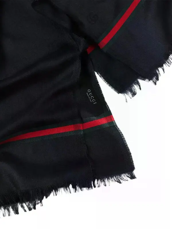 Gucci Double G Web-stripe Jacquard Scarf