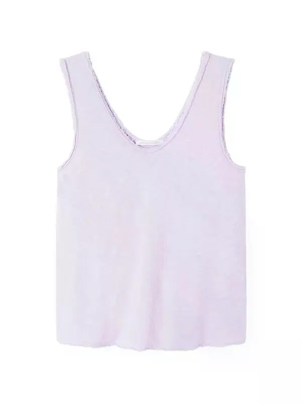 American Vintage Raw-edge Vest Top - Purple