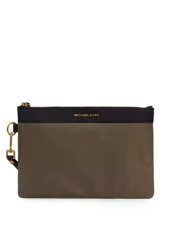 Michael Kors Brooklyn Logo-lettering Wristlet Clutch Bag - Brown