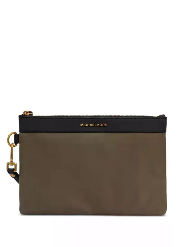 Michael Kors Brooklyn Logo-lettering Wristlet Clutch Bag - Brown