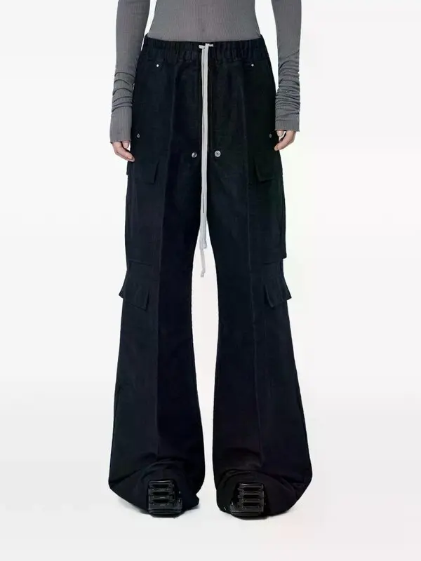 Rick Owens Wide-leg Cargo Pants With Drawstring Waistband - Black