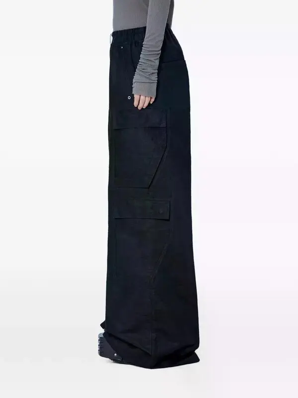Rick Owens Wide-leg Cargo Pants With Drawstring Waistband - Black