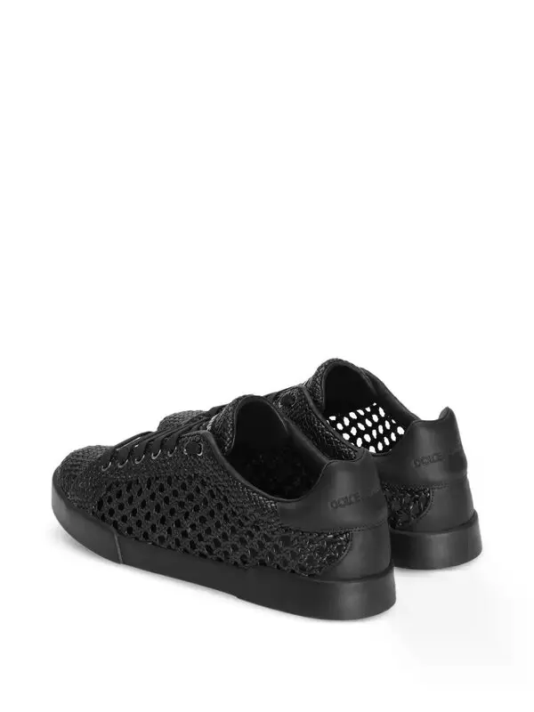 Dolce & Gabbana Woven Leather Portofino Sneakers