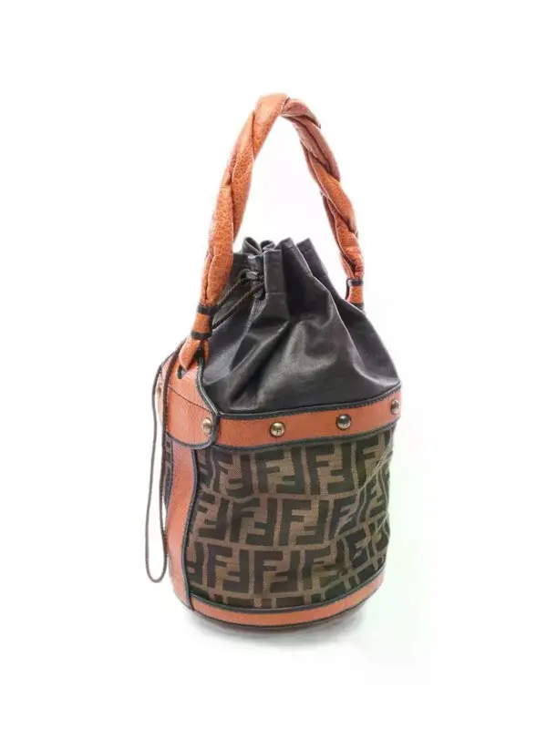 Fendi 2010s Zucca Bucket Bag - Brown