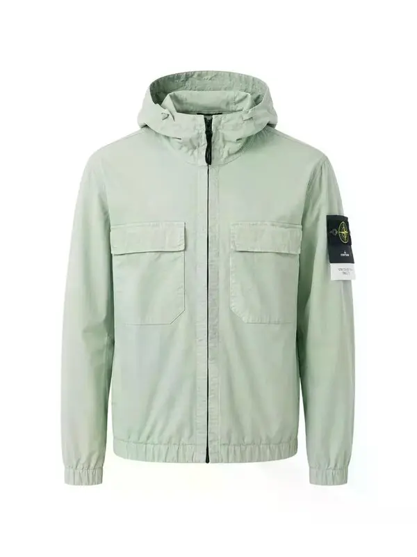 Stone Island Hooded Flap-pocket Jacket - Green