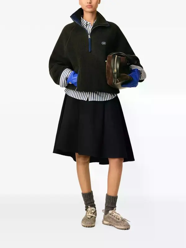 AMI Paris Midi A-line Cotton Skirt