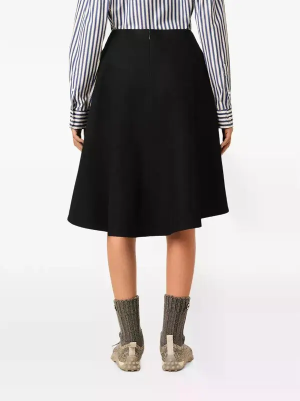 AMI Paris Midi A-line Cotton Skirt