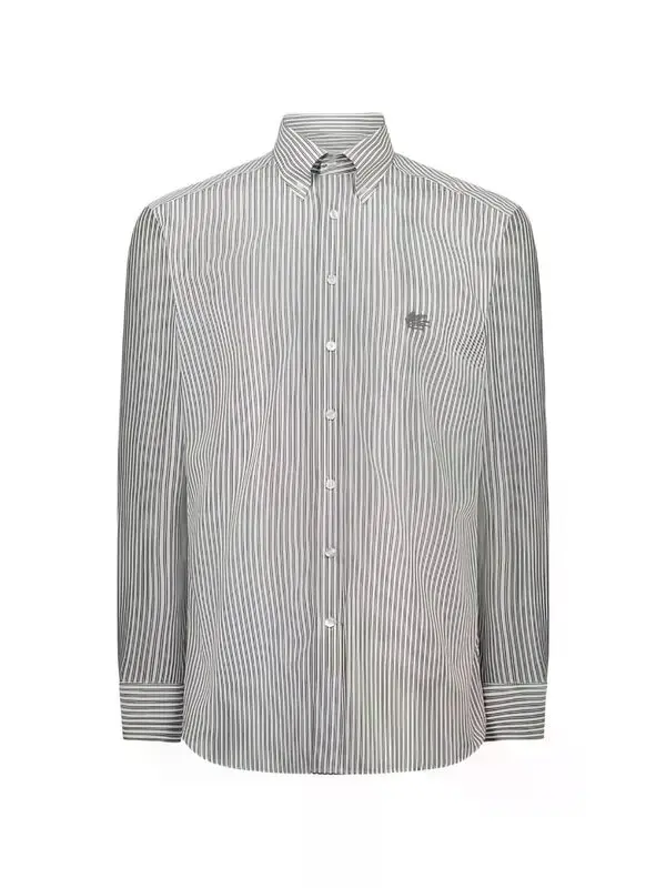 Etro Striped Embroidered-logo Shirt - White