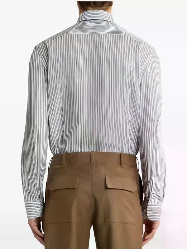 Etro Striped Embroidered-logo Shirt