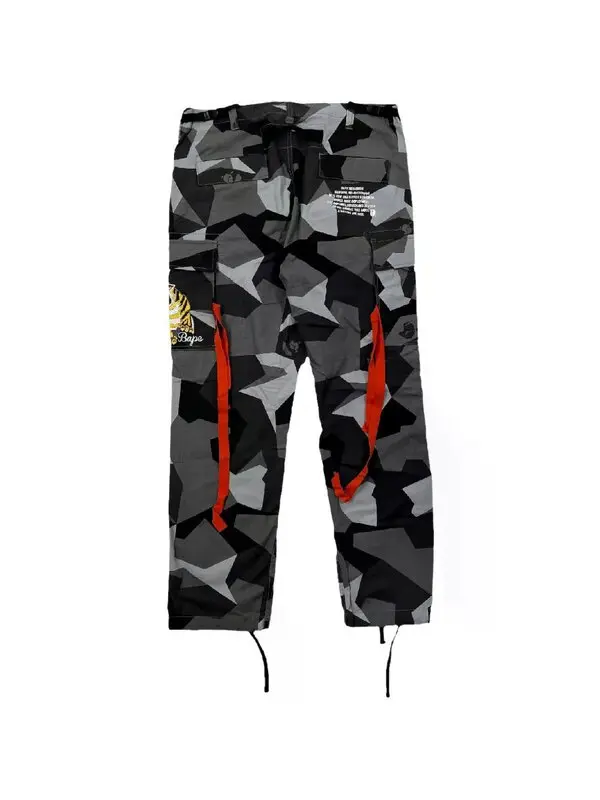 A BATHING APE Tiger Patch Camo Cargo Trousers