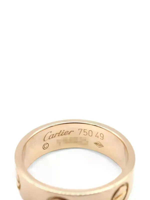 Cartier 18k Rose Love Screw Motif Ring - Gold