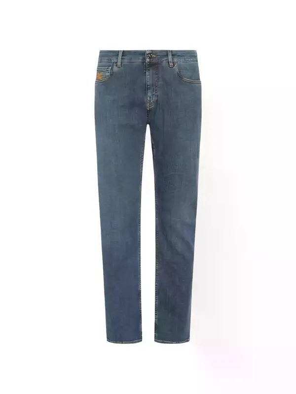 Etro Embroidered Logo Straight Leg Jeans