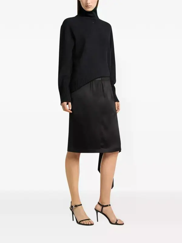 COURREGES Draped Satin Skirt - Black