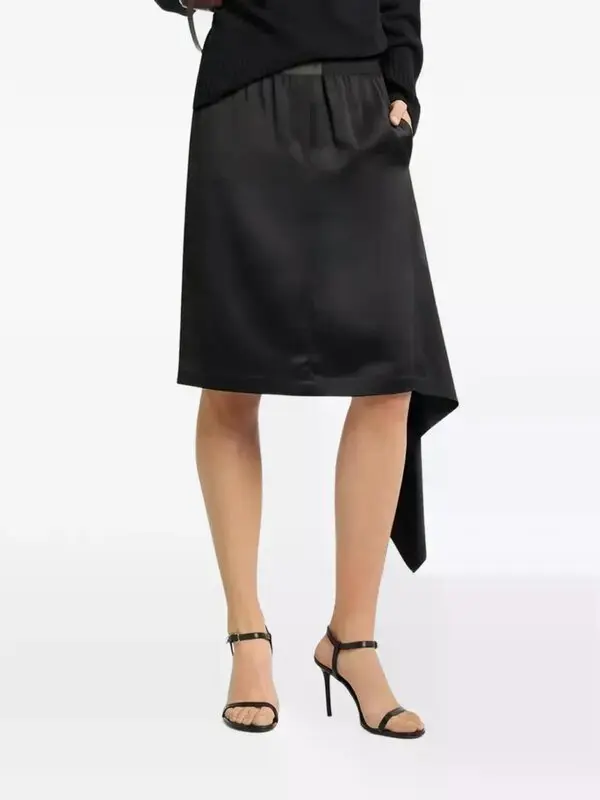 COURREGES Draped Satin Skirt - Black