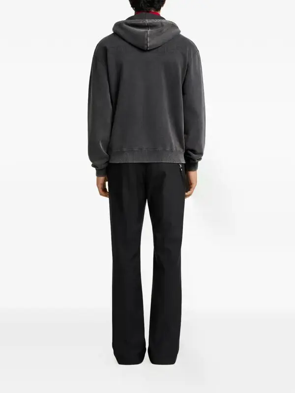 COURREGES Stonewashed Logo-print Hoodie