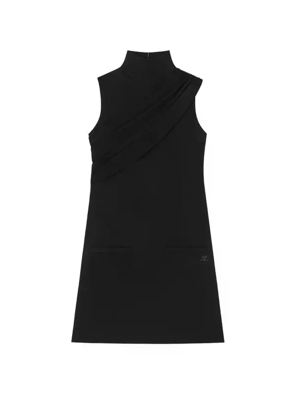 COURREGES Twist A-line Mini Dress - Black