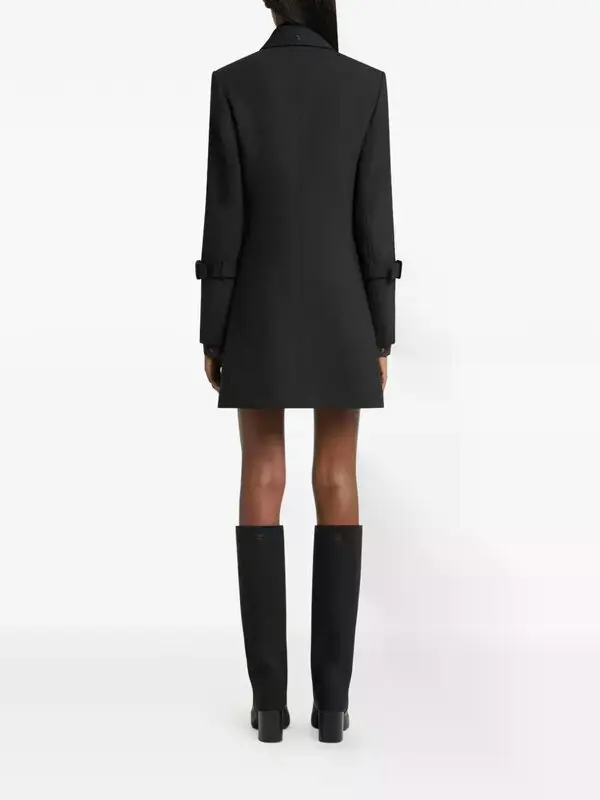 COURREGES Double-breasted Embroidered-logo Coat
