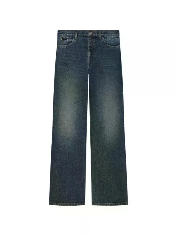 COURREGES Washed Wide-leg Jeans - Blue
