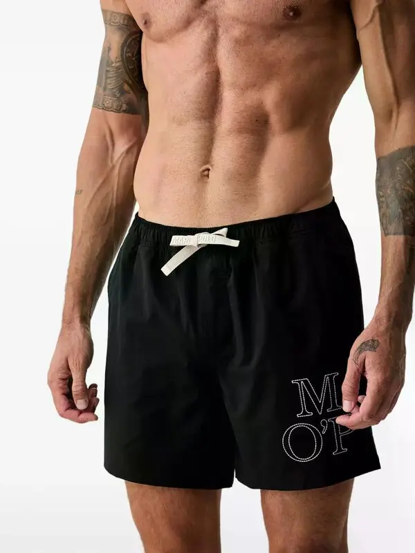 Marc O'polo Logo Print Swim Shorts - Black