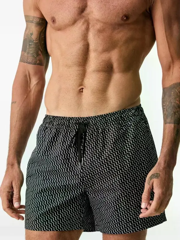 Marc O'polo Geometric Print Drawstring Swim Shorts - Black