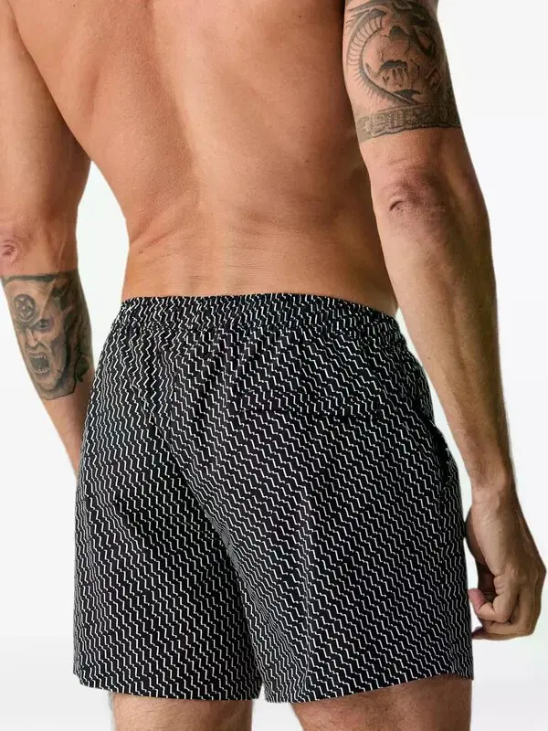 Marc O'polo Geometric Print Drawstring Swim Shorts - Black