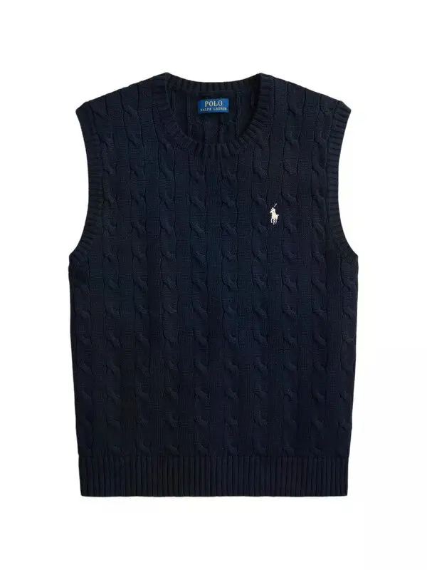 Polo Ralph Lauren Cable-knit Pony Sweater Vest - Blue