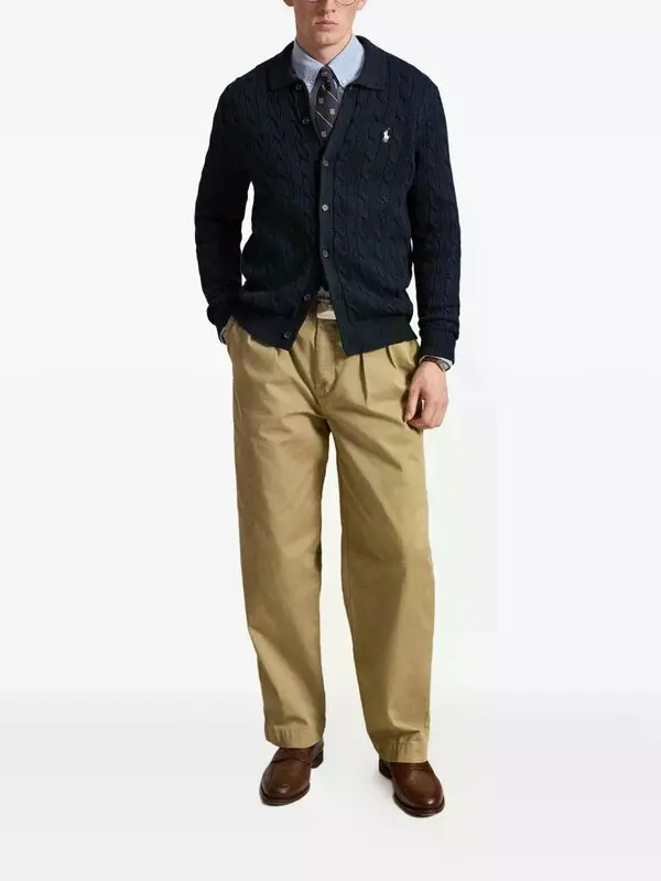 Polo Ralph Lauren Cable-knit Pony-motif Cardigan - Blue