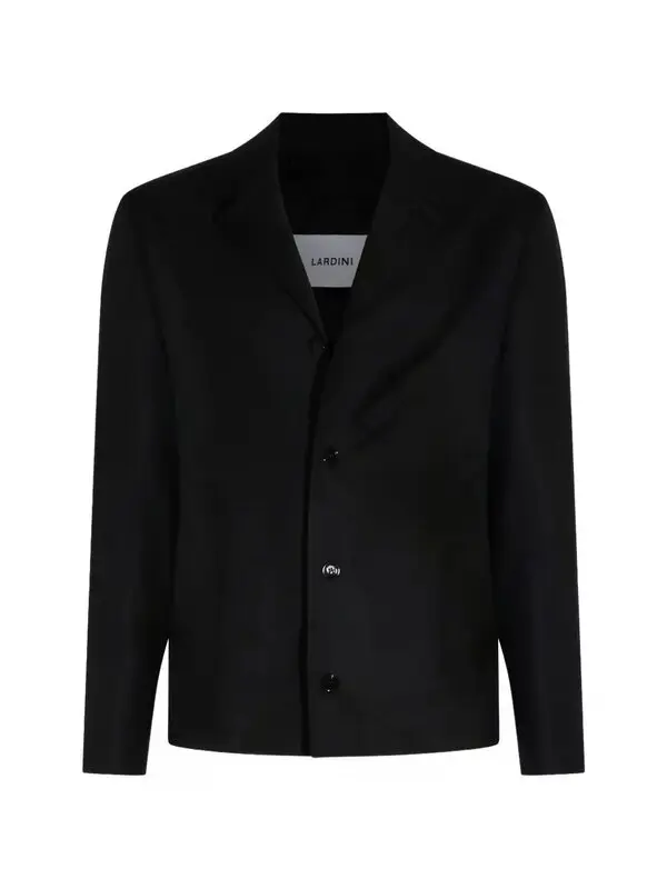 LARDINI Notch-lapel Button-up Blazer - Black