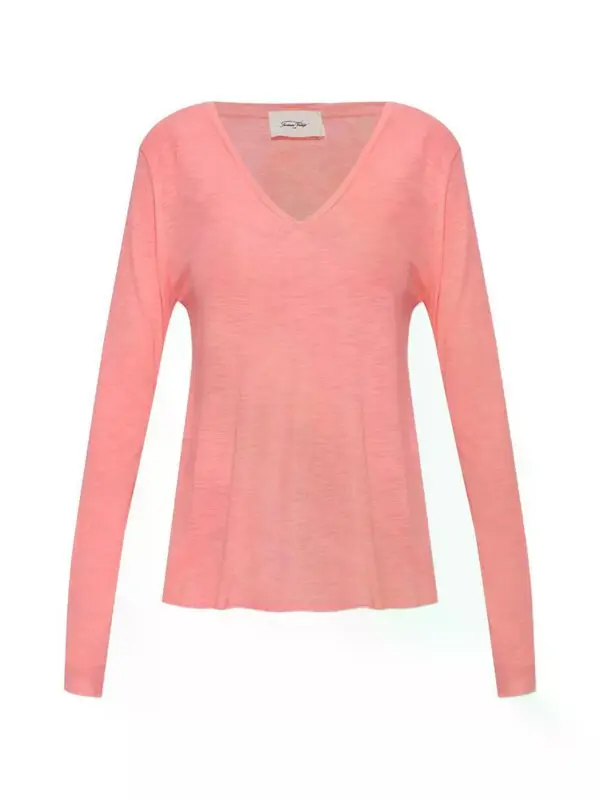 American Vintage V-neck Long-sleeve Top - Pink