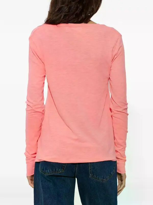 American Vintage V-neck Long-sleeve Top - Pink