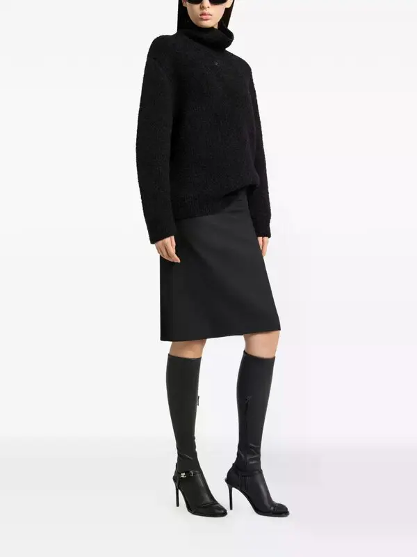 COURREGES Bouclé-knit Button-detail Sweater
