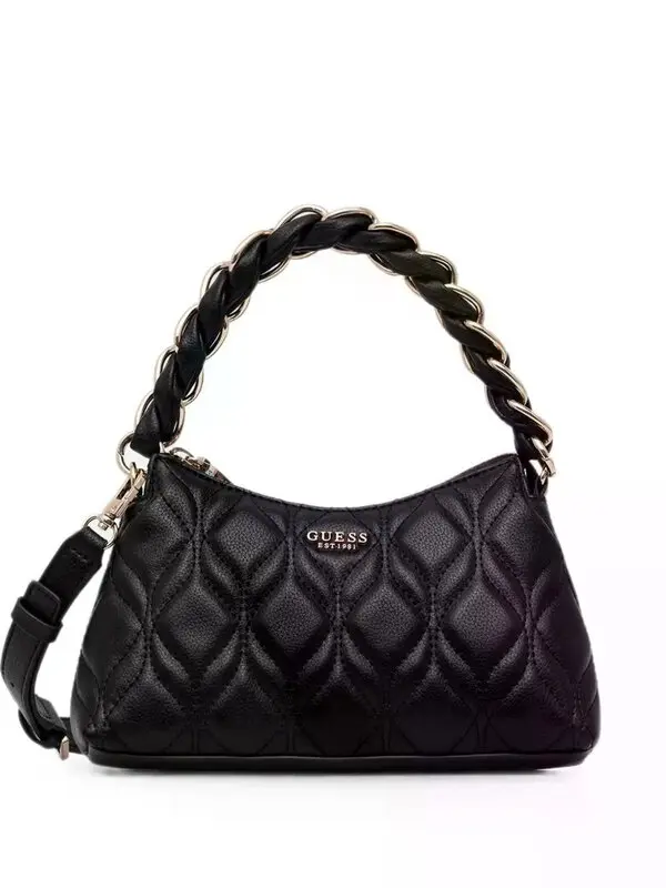 Guess Maxine Quilted Braided-handle Tote Bag - Black