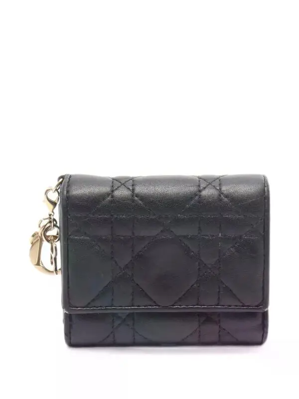 Dior 2000s Lady Lotus Wallet - Black
