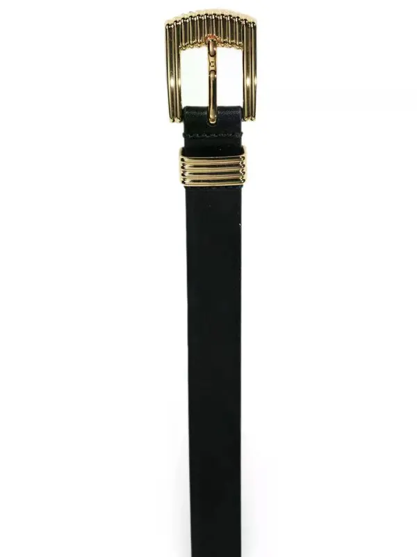DEHANCHE Leather Belt With Gold Tone Buckle