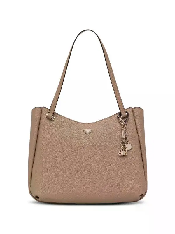 Guess Gilda Logo-plaque Saffiano-effect Tote Bag - Neutrals