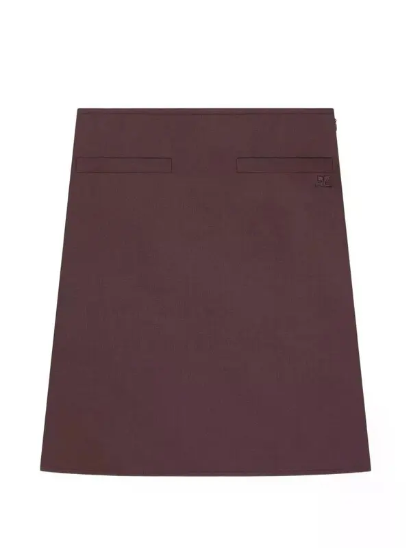 COURREGES Logo-embroidered Midi Skirt - Brown