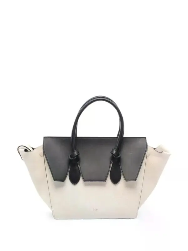 Celine 2000s Mini Tie Knot Tote Bag - White