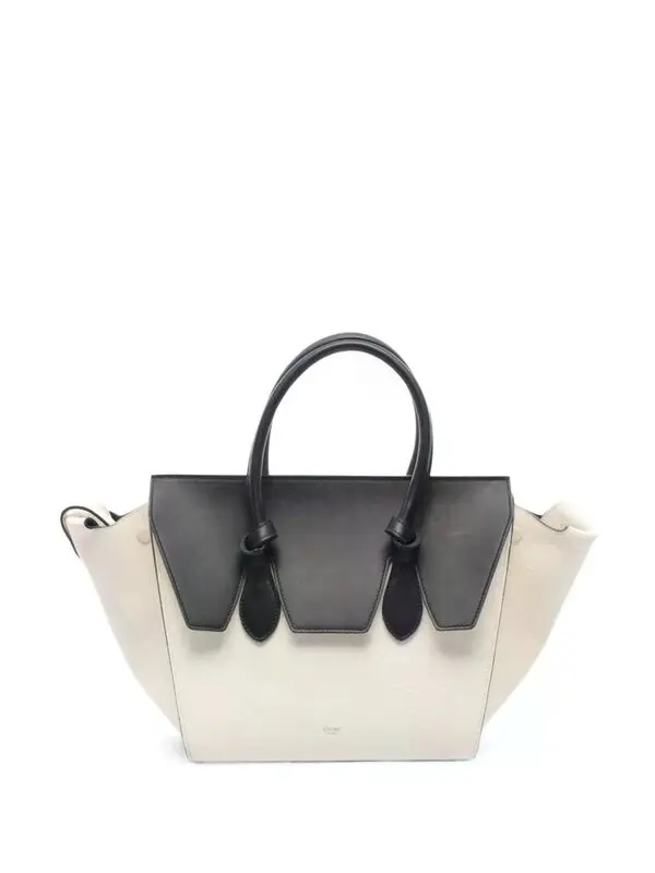 Celine 2000s Mini Tie Knot Tote Bag - White