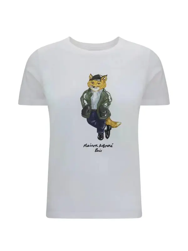 Maison Kitsuné Weekend Fox Graphic-print T-shirt - White