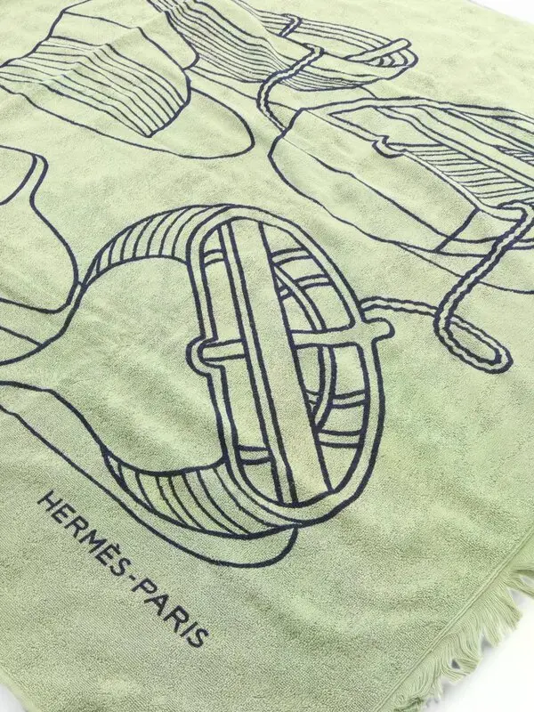 Hermès 2020s Yachting Thalassa Beach Towel - Green