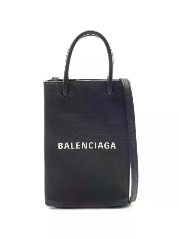 Balenciaga 2000s Shopping Phone Holder Mini Shoulder Bag - Black