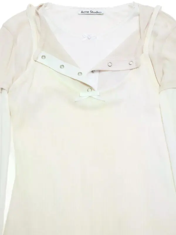 Acne Studios Layered-effect Bow Detail Mini Dress - Neutrals