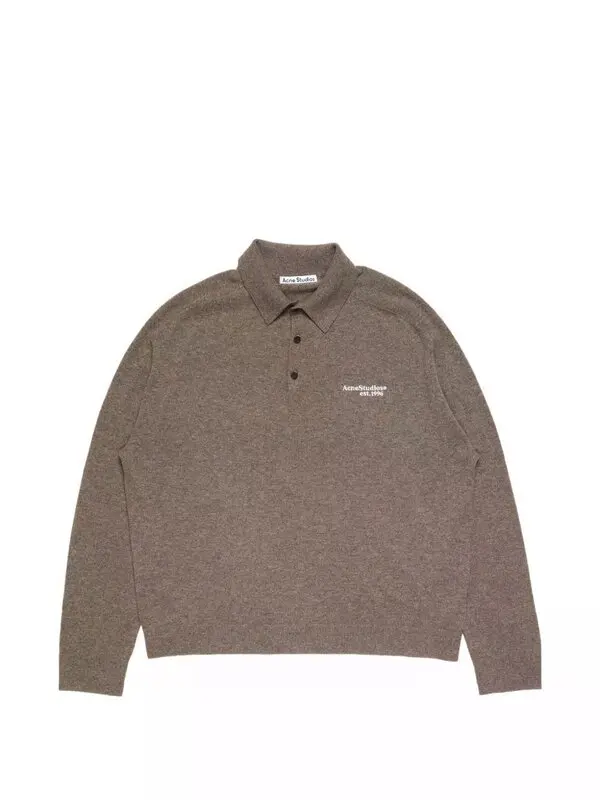 Acne Studios Wool Knit Polo - Brown