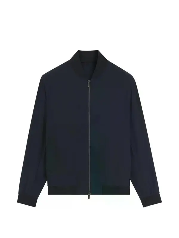 BOSS Slim-fit Jacket In Micro-patterned Stretch Fabric - Blue
