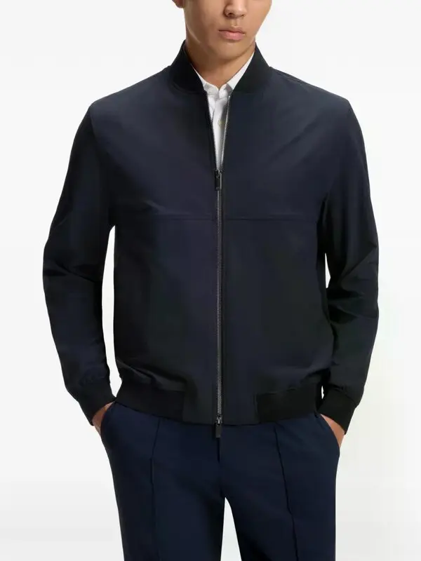BOSS Slim-fit Jacket In Micro-patterned Stretch Fabric