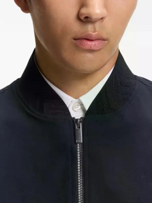 BOSS Slim-fit Jacket In Micro-patterned Stretch Fabric